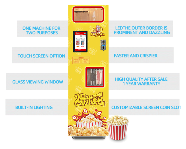 Automatic Multi Flavor Popcorn Machine Vending Popcorn Machine With ...