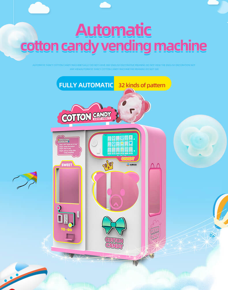 Factory Commercial Automatic Robot Sweet Cotton Candy Vending Machine ...