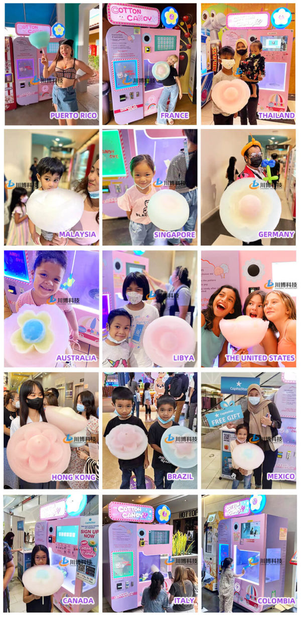 Factory Commercial Automatic Robot Sweet Cotton Candy Vending Machine ...