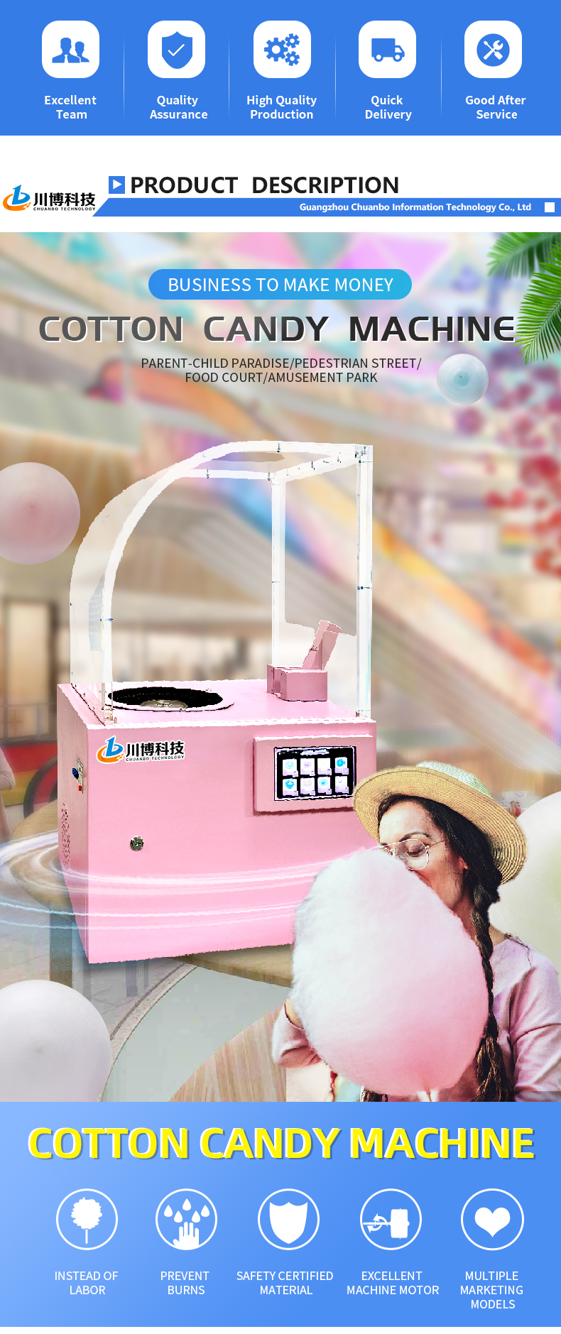 CB218 Cotton Candy Vending Machine Manufacturer - Chuanbo