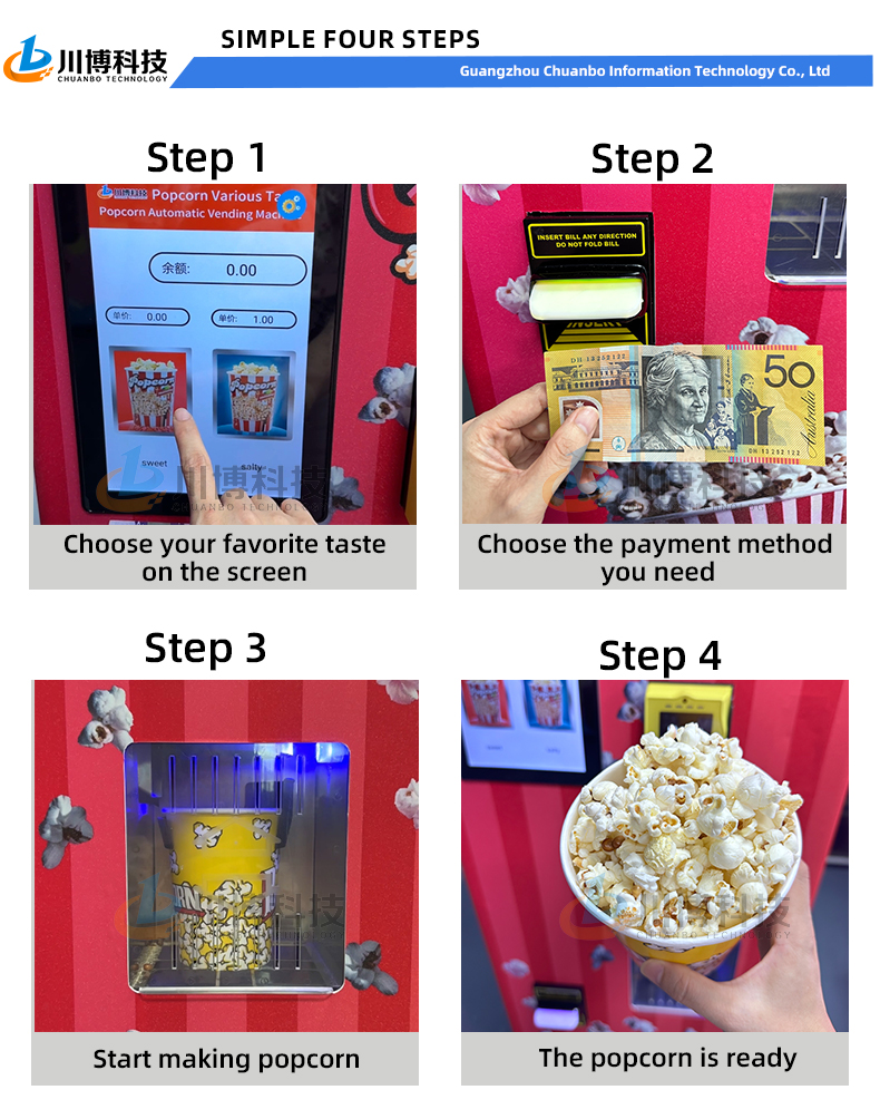OEM/ODM Automatic Multi Flavor Full Automatic Popcorn Vending Machine ...
